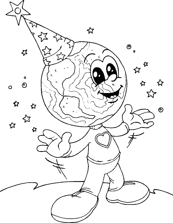 Planeta tierra celebrando su día para colorear - COLOREA TUS DIBUJOS